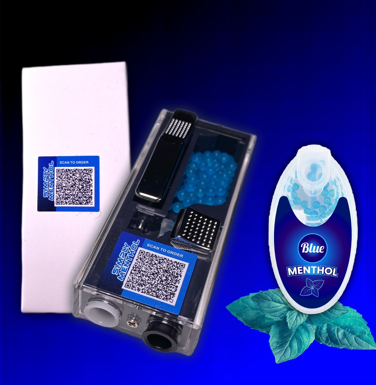 100 Cigarette Menthol Balls Blue Menthol Bead Crush With Dispenser ...