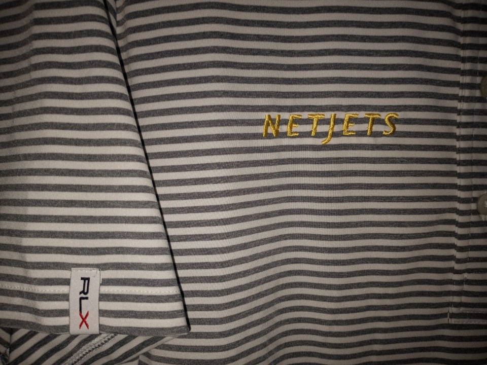 ⛳Ralph Lauren RLX NETJETS Golf Short Sleeve Mens Polo Shirt M Medium ...