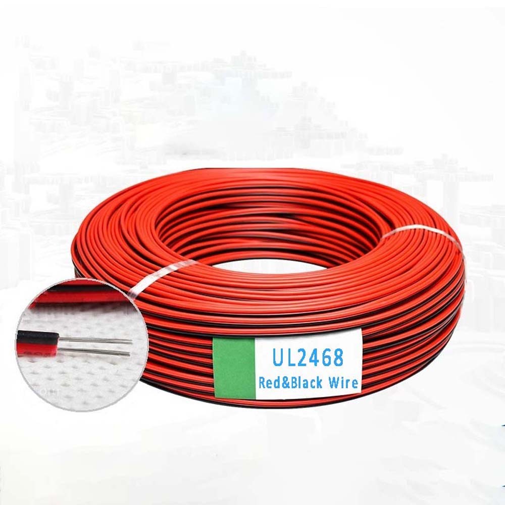 UL2468 16~28AWG Flat Ribbon 2 Core Cable Red & Black Stranded ...