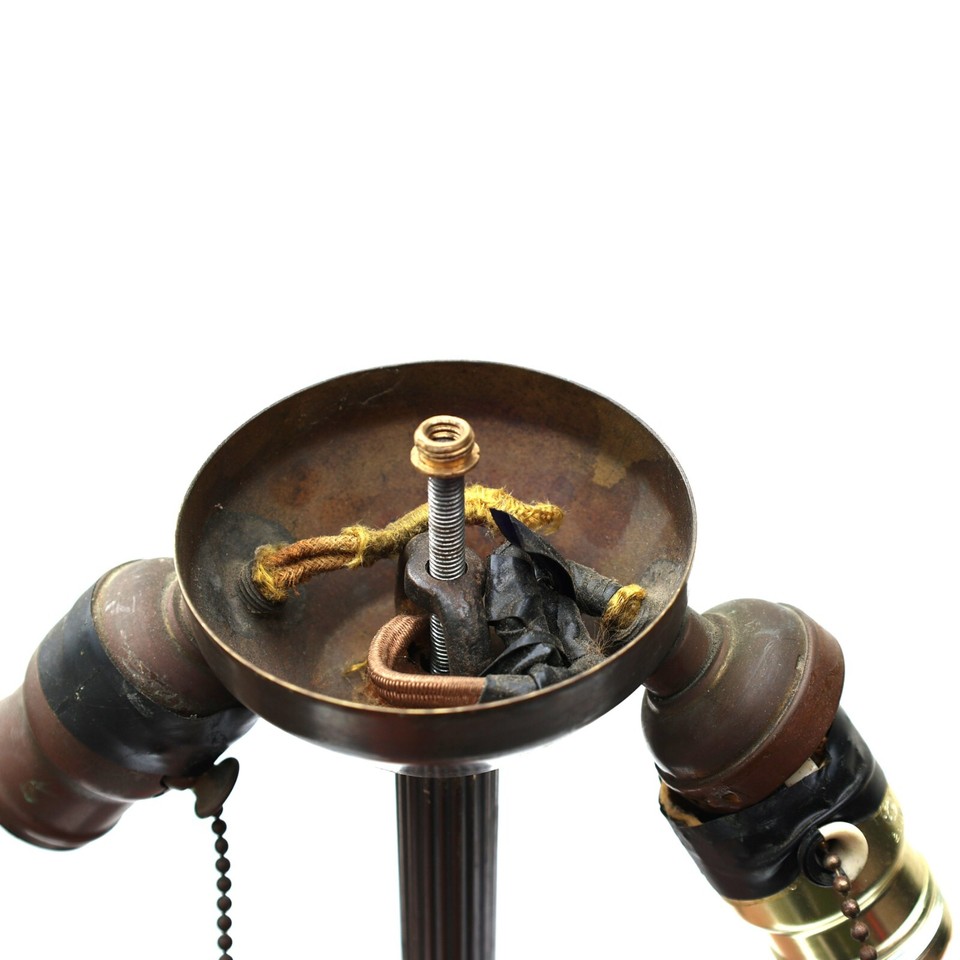Antique Cast Iron Table Lamp Base For Slag or Glass Shade - Needs ...