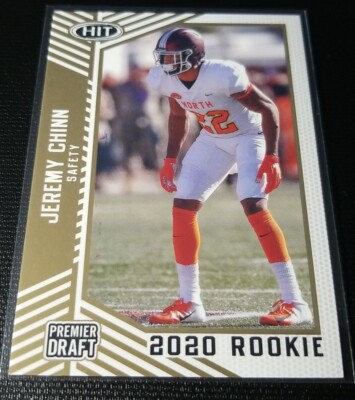 2020 Sage Hit Premier Draft JEREMY CHINN Rookie Base #71 Carolina ...