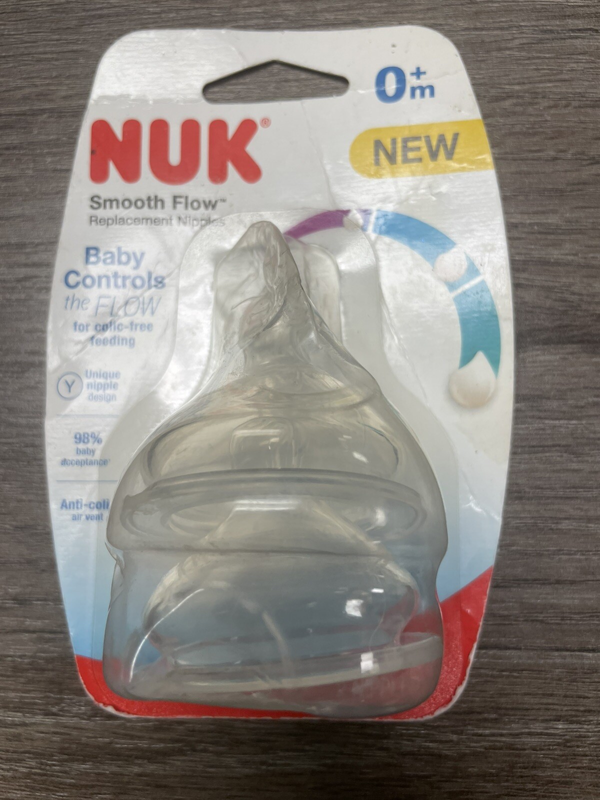 NUK Smooth Flow Replacement Nipples 2-Pack 0M+