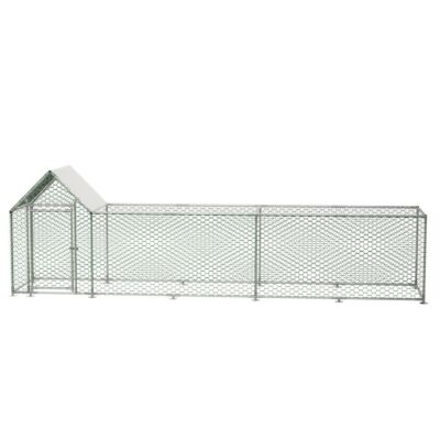 Metal Chicken Coop Large Walk-in Chicken Run Pen with Waterproof Cover ...
