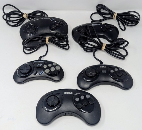 5 Sega Genesis Controllers 3 Button, 6 Button, & Wireless - For Parts Or Repair | eBay