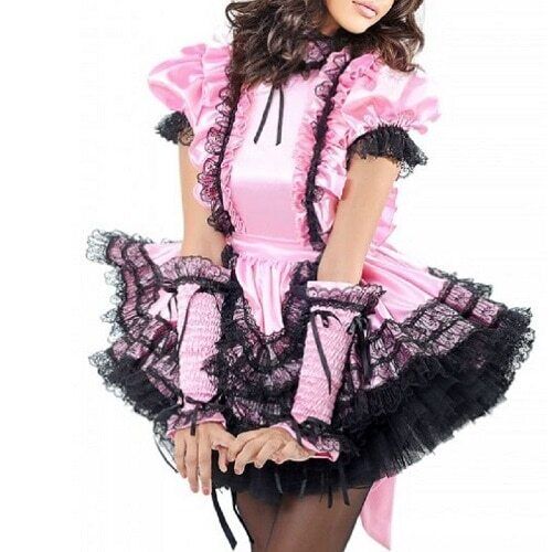 Sissy Girl Maid Lockable Satin Dress Cosplay Costume Tailor Made Ebay