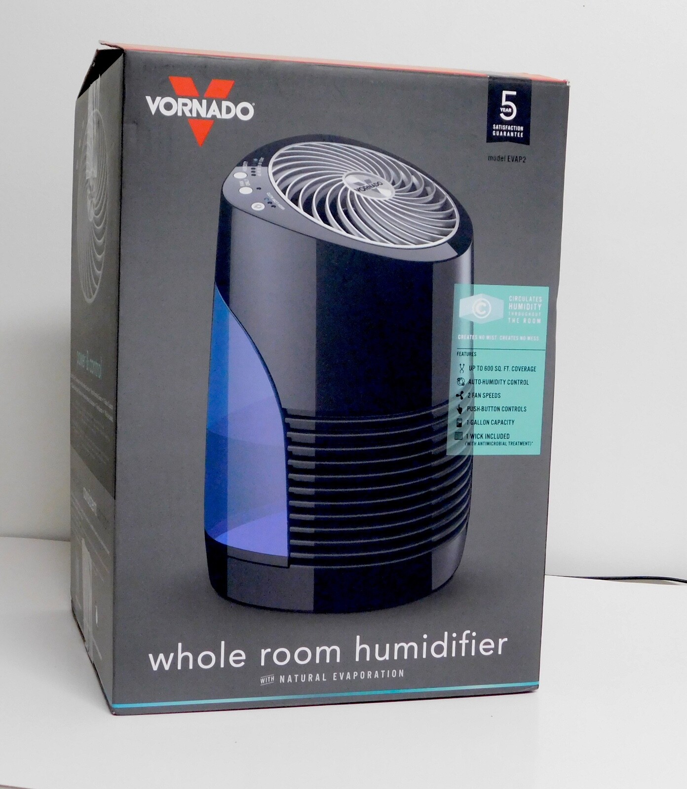 Vornado Evap2 Evaporative Vortex Humidifier 2 speed-600 sq ft; No ...