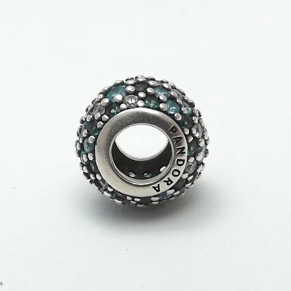 Pandora Sterling Silver Ocean Mosaic Pavè Bead Charm 791261MCZMX | eBay