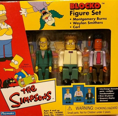 THE SIMPSONS BLOCKO SET BURNS SMITHERS CARL Figures Playmates MINT ...