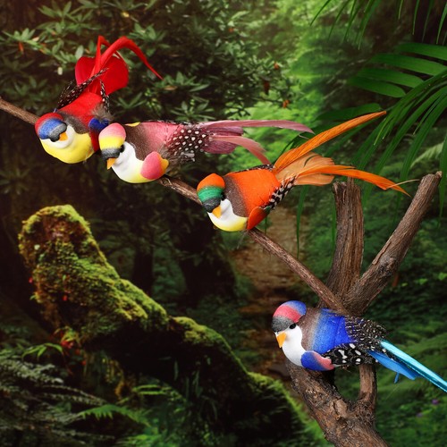 12Pcs Small Artificial Birds Fake Bird Ornaments Simulated Bird ...