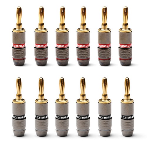 12x Monster 4mm Banana Plugs 24K Gold Plated Speaker Male Wire ...