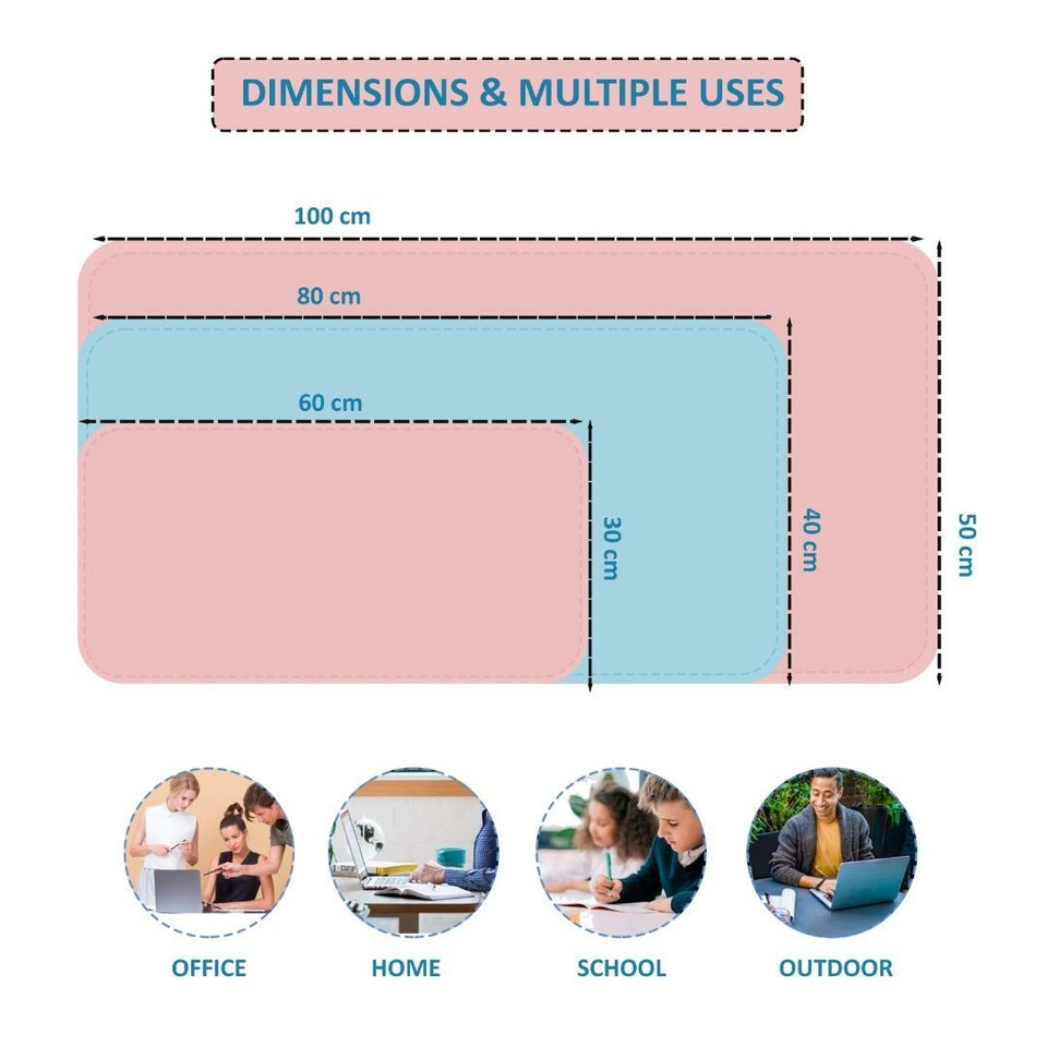 Mouse Pad Large leather Gaming Mouse Mat Table Protector Mat Dual Side ...