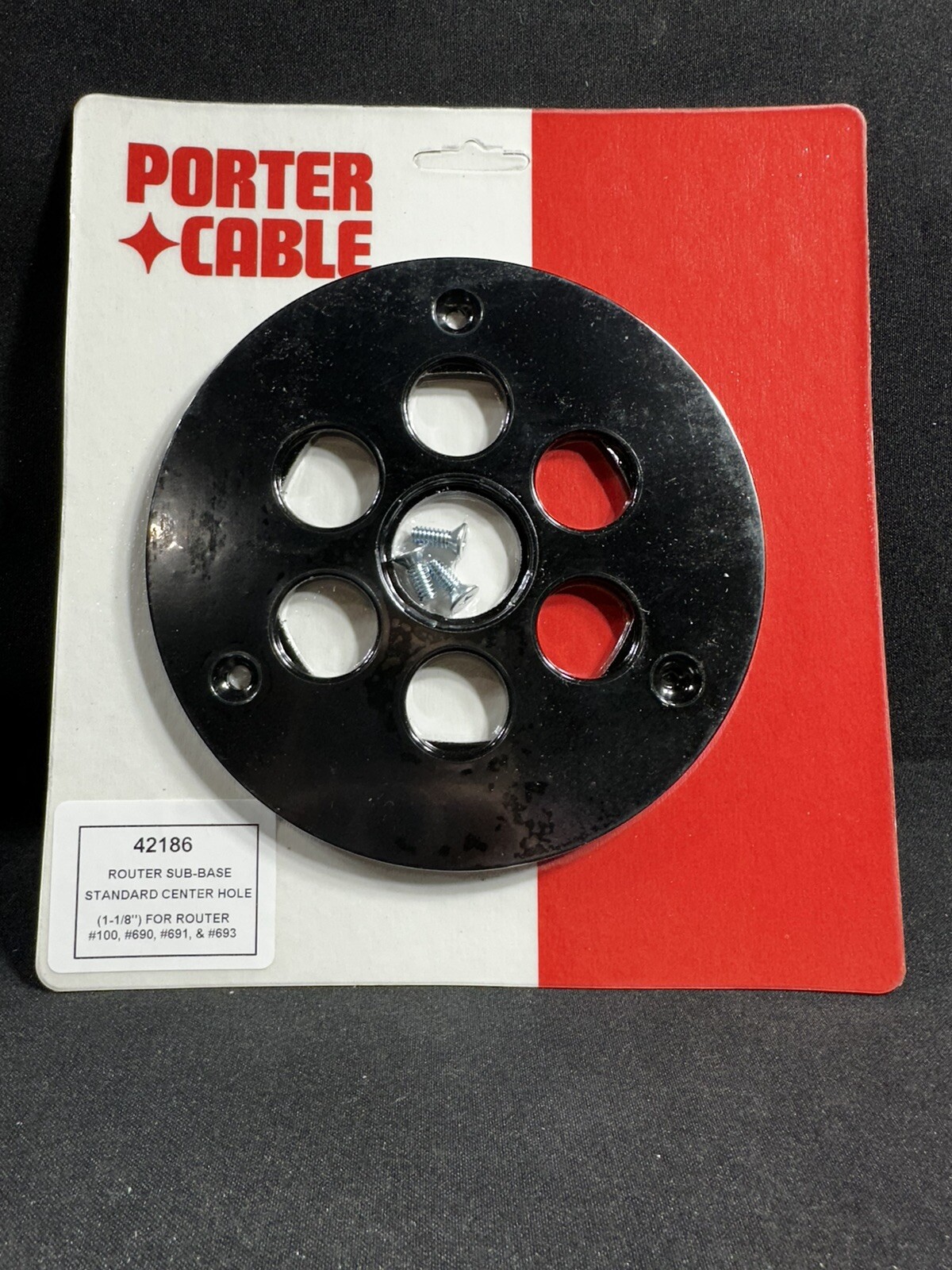 Porter Cable 42186 Router Sub Base w/ 1-1/8" Standard Center Hole 5-3/4 ...