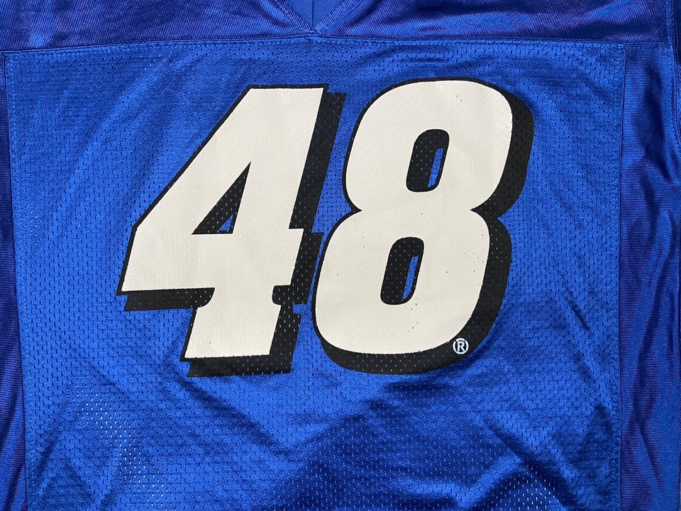 NASCAR Jimmie Johnson #48 Hendrick Motorsports Men Blue Football Jersey ...