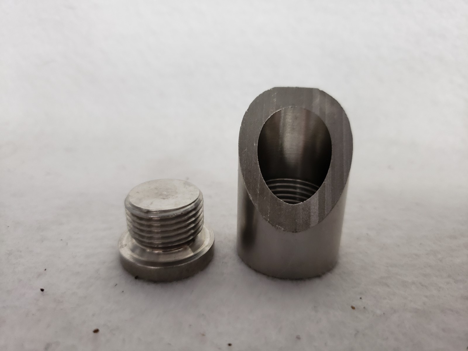 45° STAINLESS STEEL O2 Oxygen Sensor PLUG and BUNG KIT M18x1.5MM HEX ...