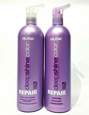 Rusk Deep Shine Color Care Repair Shampoo & Conditioner with Pumps 25 ...