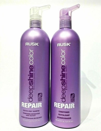 Rusk Deep Shine Color Care Repair Shampoo & Conditioner with Pumps 25 ...