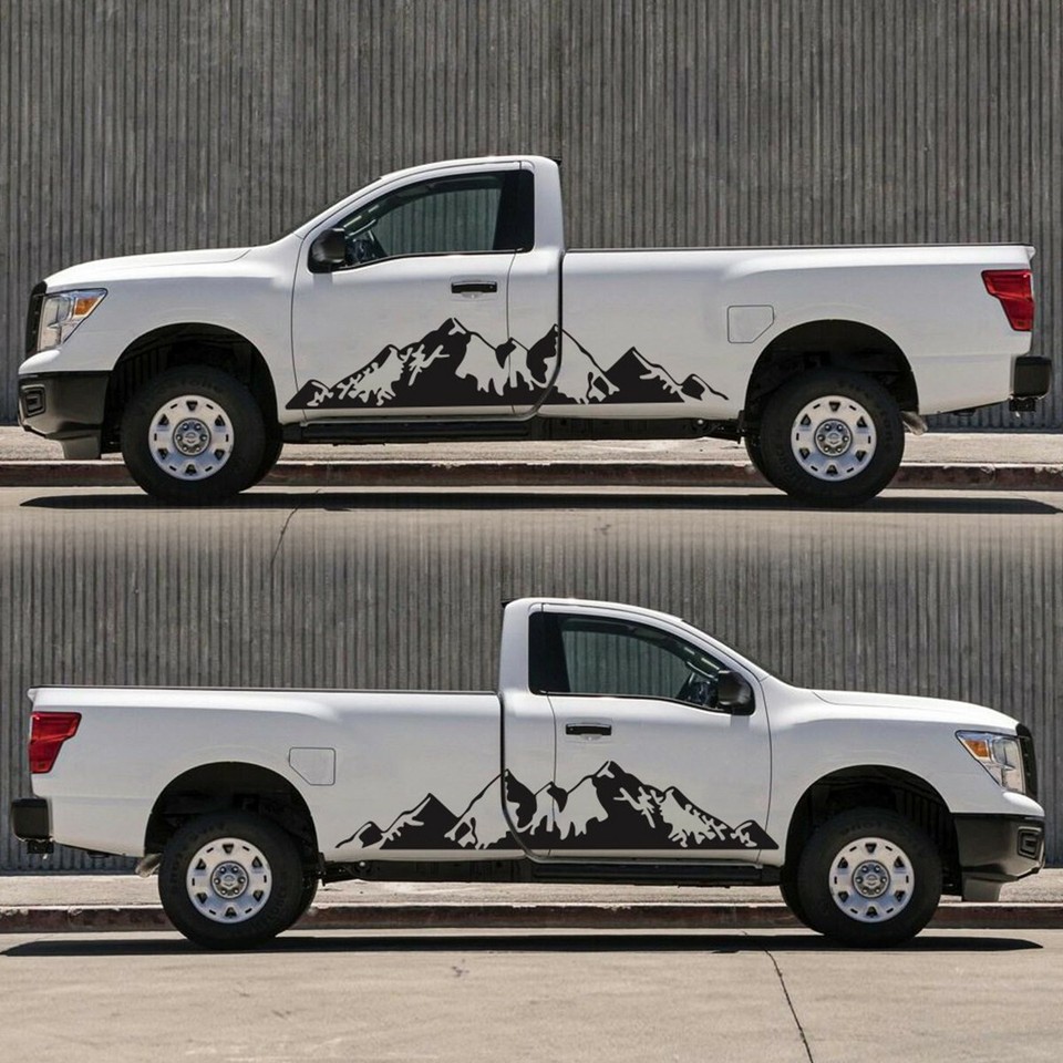 Mountain Graphic Stickers Long Stripe Decals Kit Fit For Car Side Door ...