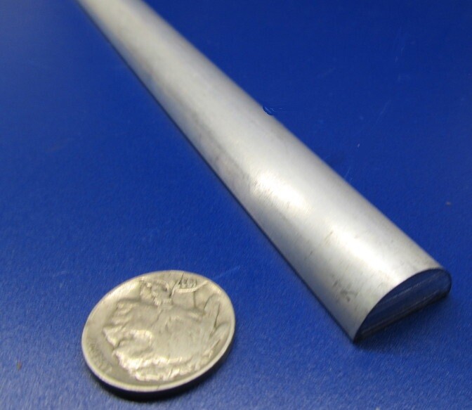 Aluminum Half Round Rod (.750") 3/4" Dia, x 1 Foot Length, 3 Units, 3 ...