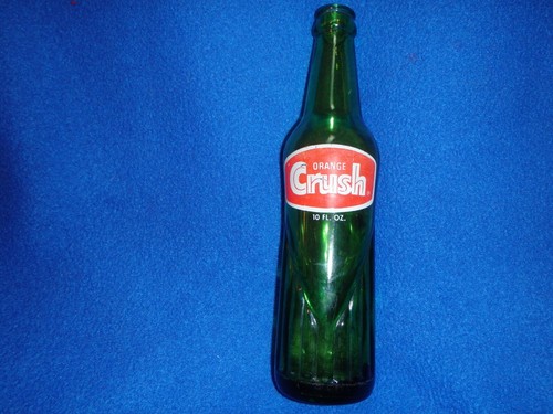 Green Draped Orange Crush ACL Soda Bottle 10oz "L 72 7 1269" Embossed ...
