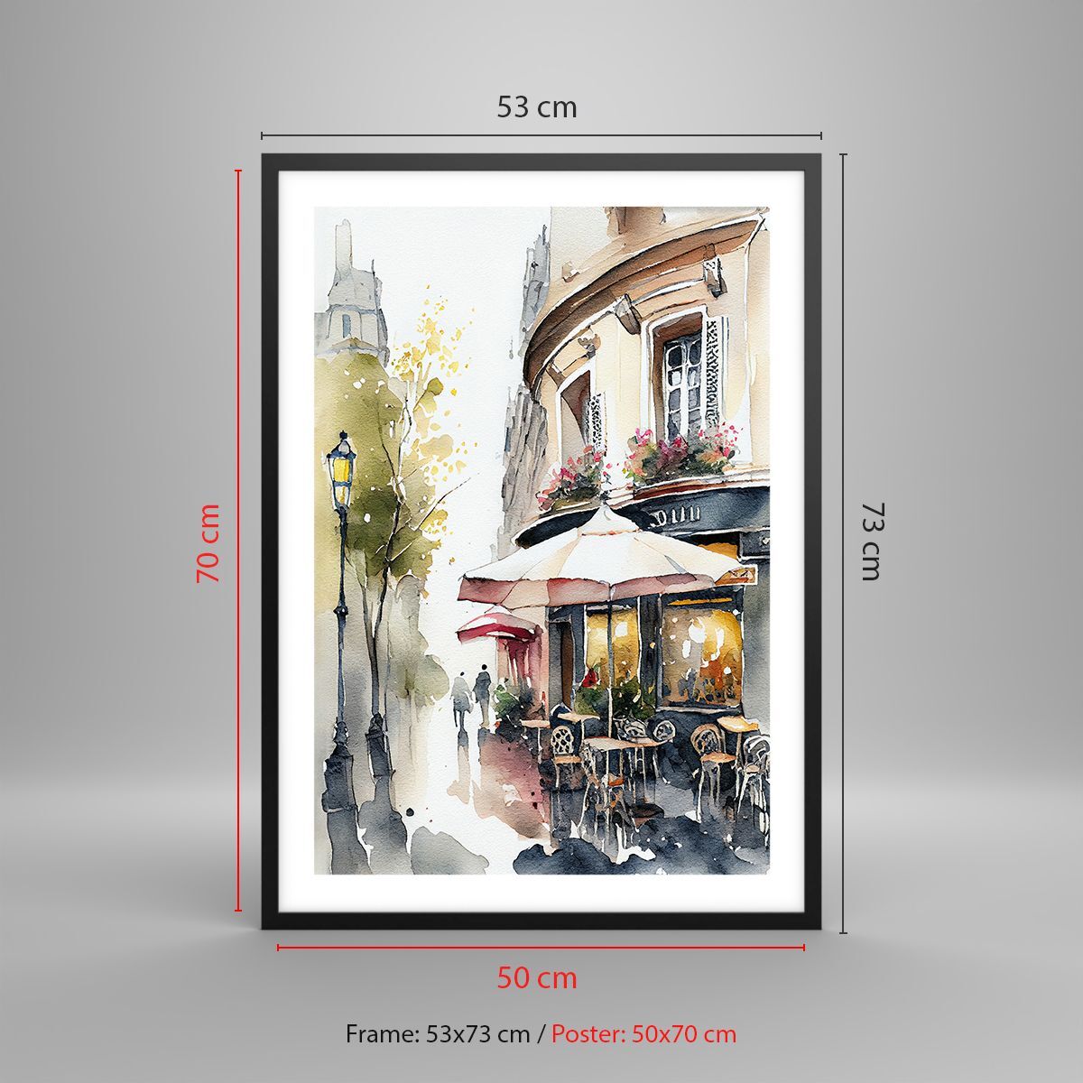 Affiche Poster 50x70cm Tableaux Image Photo Caf Paris Aquarelle Wall Art | eBay