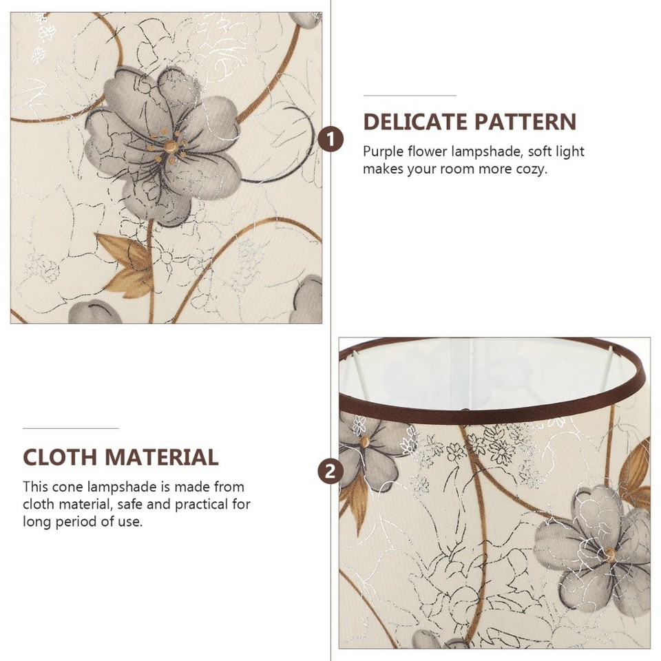 Lamp Shade Replacement Purple Bedroom Lamps Cover Retro Decor Flower ...