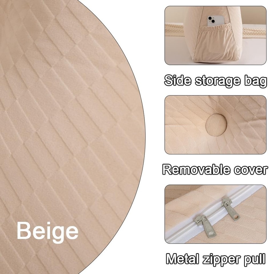 Velvet Triangular Wedge Pillow With Roll Pillows,Removable Cover ...