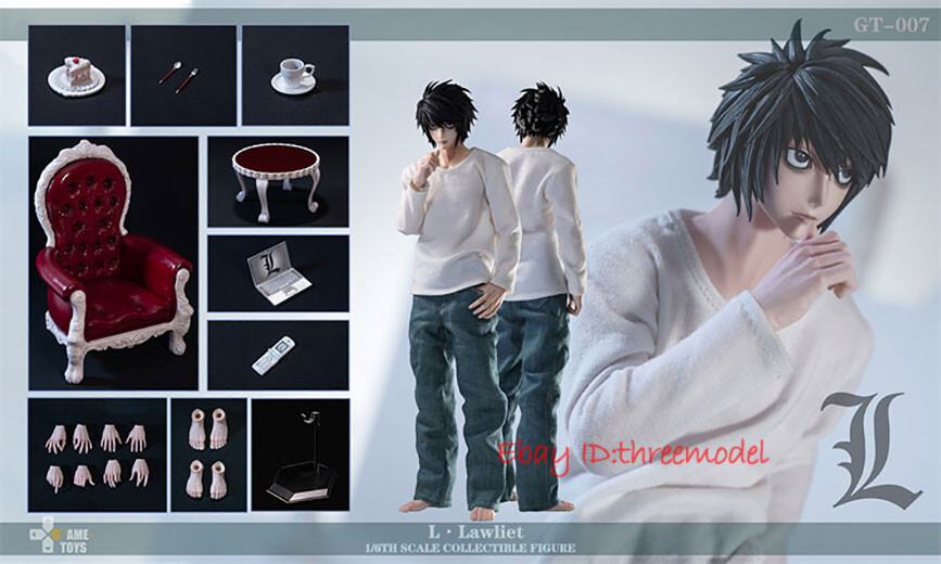 GAMETOYS 1/6 GT-007UP DEATH NOTE L·Lawliet L Action Figure Silica gel ...