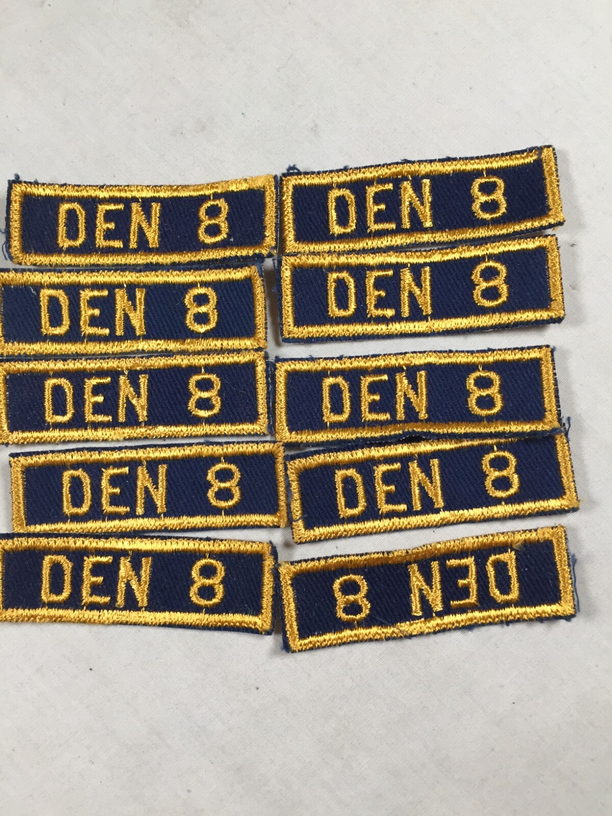 Cub Scout Den Number 8 set of 10 gauze back BSA Rank Patch | eBay