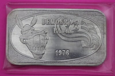 Rare 1976 Democrat Party #129 of 1000 Death Valley Mint 1 oz Silver Bar ...
