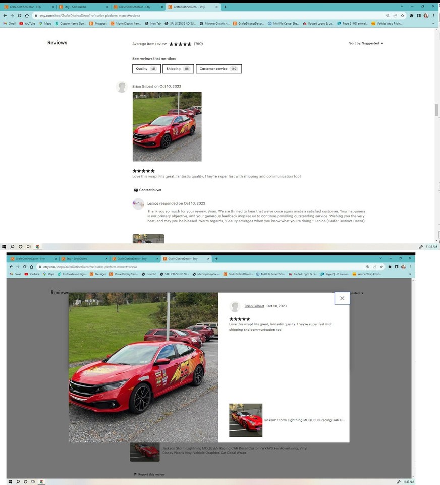 Lightning MCQUEEN Racing CAR Decal Custom WRAPS For Advertising, Vinyl ...