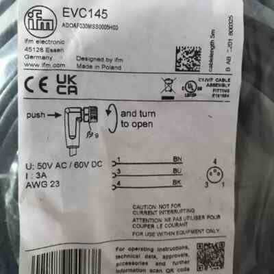 1pcs IFM EVC145 Connecting cable with socket ADOAF030MSS0005H03 | eBay