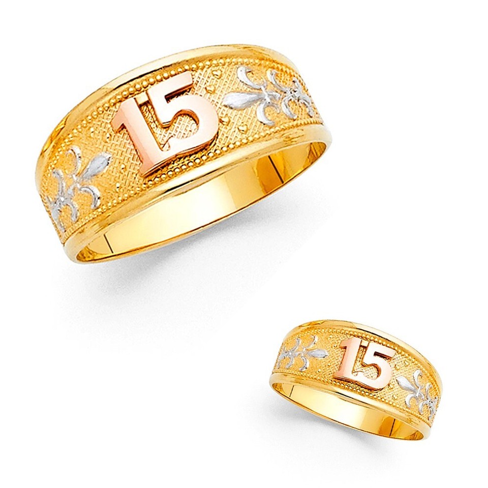 GOLD - 14K Two Tone Gold 15 Years Ring | eBay