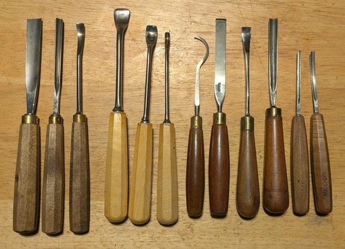 12 Vintage Marbles Addis Henckels Sculpture Sweden Wood Carving Gouges Chisels | eBay
