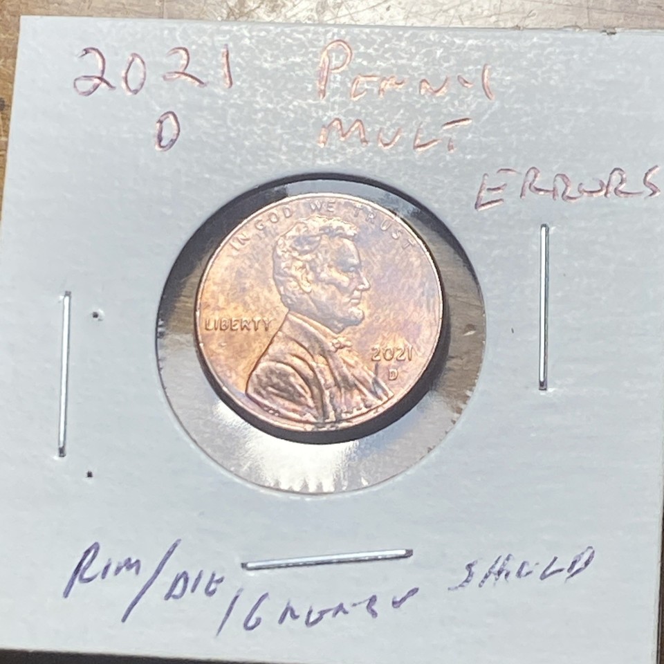 2021 Penny D Multi Errors Rim /Die Cast / crease on Shield | eBay
