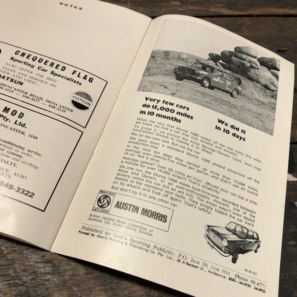 CALDER Official Programme Nov 4, 1969 Rallycross | eBay Australia