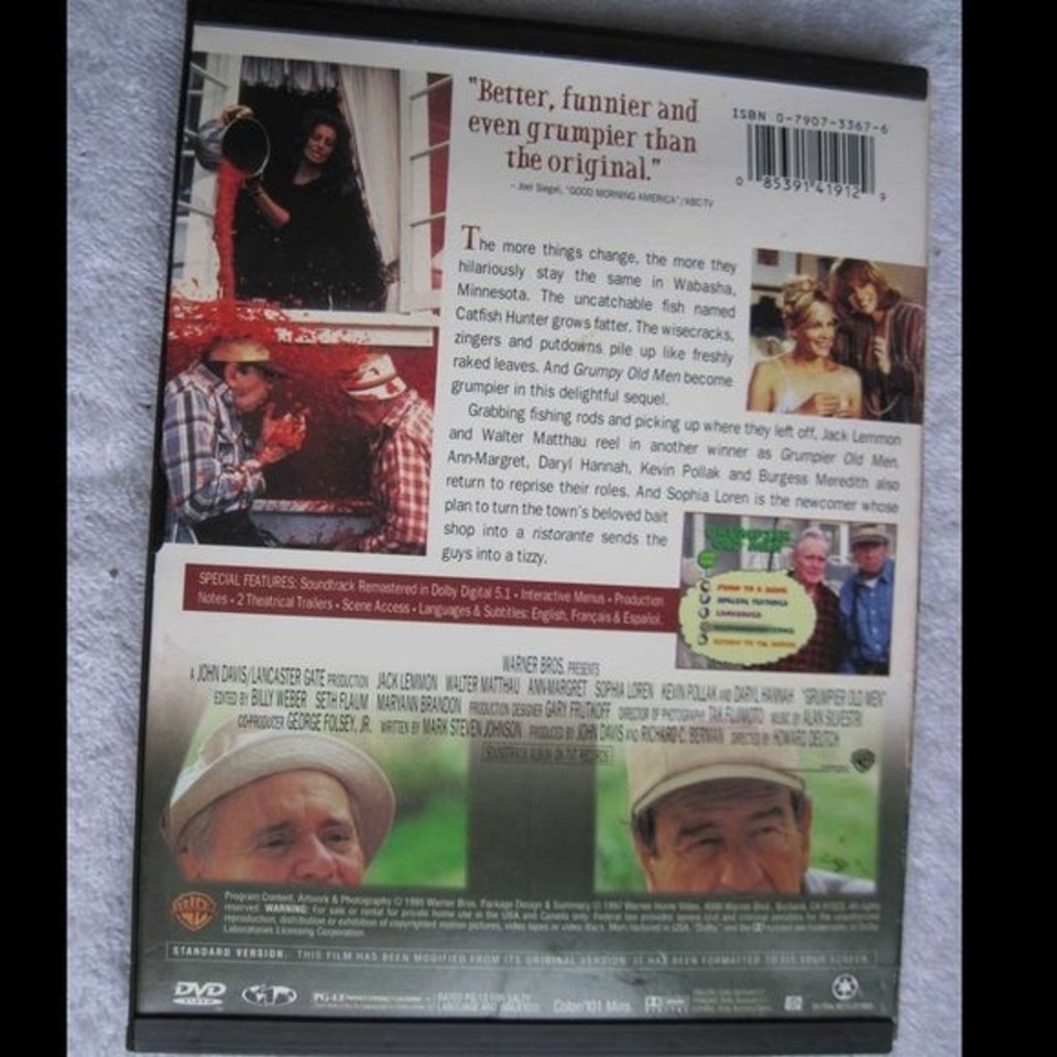 Grumpier Old Men Jack Lemmon Walter Matthau Sophia Loren DVD Movie Bundle Grumpy 85391419129| eBay