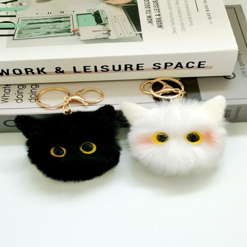 Colorful Plush Cat Keychain Plush Car Key Chain Cute Bag Ornament ...