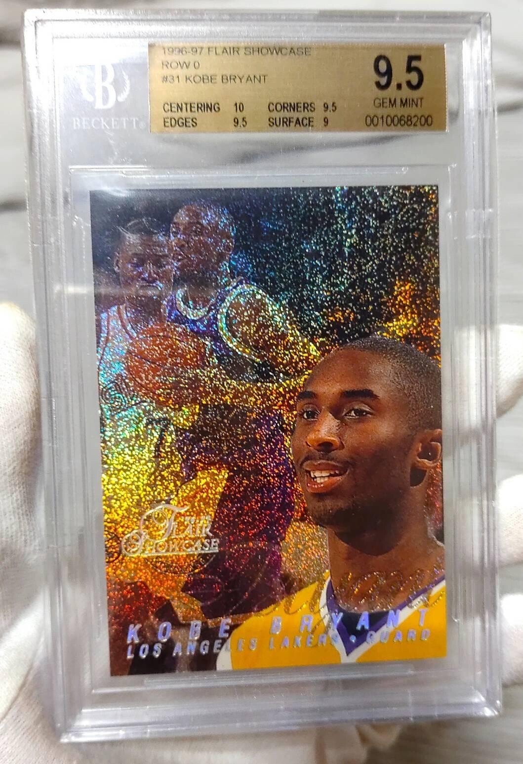1996/97 Flair Showcase Kobe Bryant Rookie RC ROW 0 #31 BGS 9.5 LAKERS ...