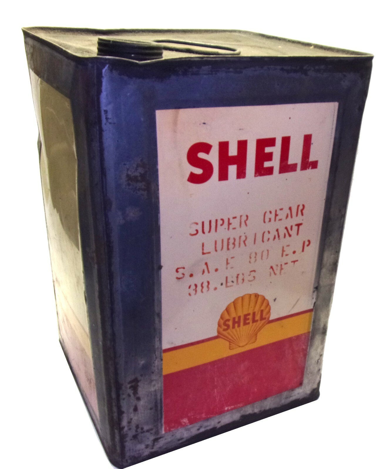 RARE Old SHELL Super Gear Lubricant SAE 80 EP 38 Lbs Net Square ...