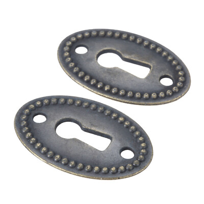 2 PCS Antique Style Keyhole Cover Plate Escutcheon Furniture Key Hole ...