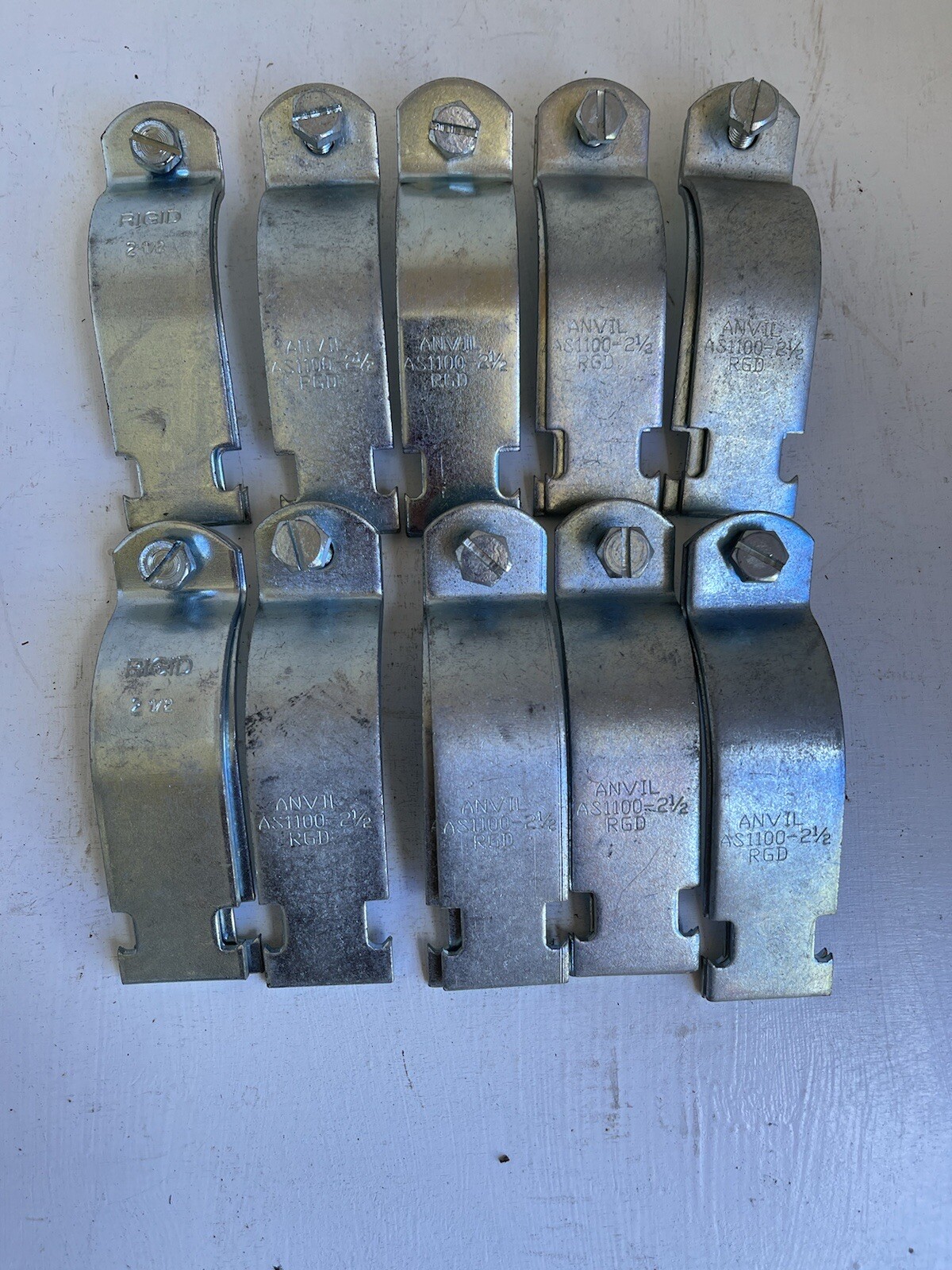 Lot of 10 Anvil 2 1/2" Rigid conduit Clamps AS1100 galvanized | eBay