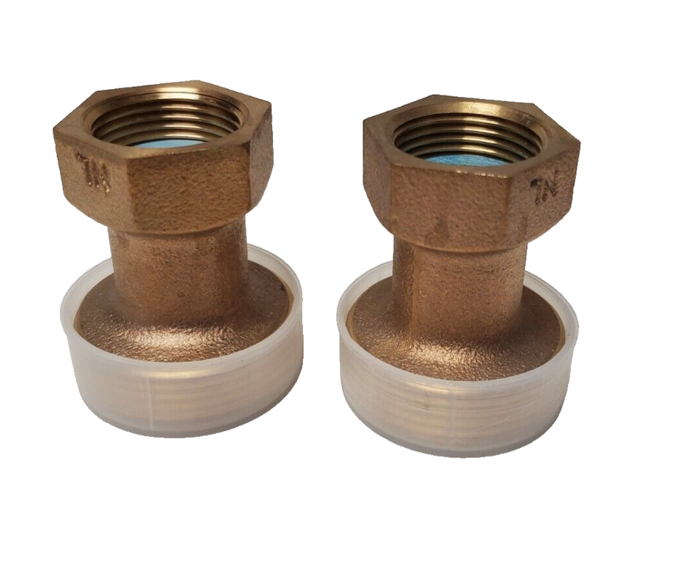 Brass Water Meter Adapter install 5/8 x 1/2 x 7.5" meter to 1" Meter ...