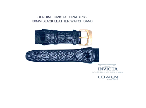 Authentic Invicta Lupah 6735 Black Leather 30MM Watch Band | eBay