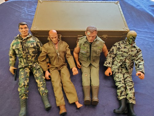 Vtg 1990s GI Joe 12" Figure LOT - Sgt Savage, Jungle Camo, with Foot ...
