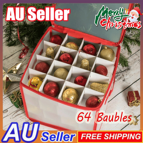 64 Baubles Storage Box Christmas Ball Sorting Box Xmas Tree Decor ...