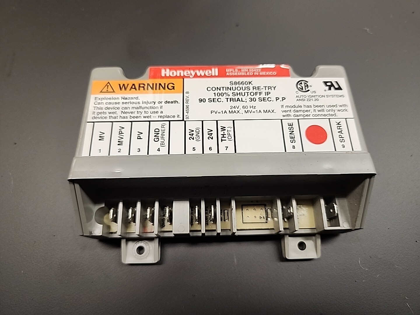Furnace Control Circuit Board S8660K Honeywell Continuous Re-try | eBay