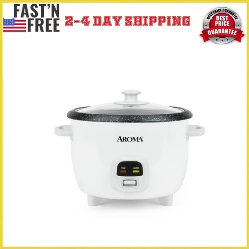 Aroma® 6-Cup Rice & Grain Cooker, 8X Bonded Granite Coating, White | eBay