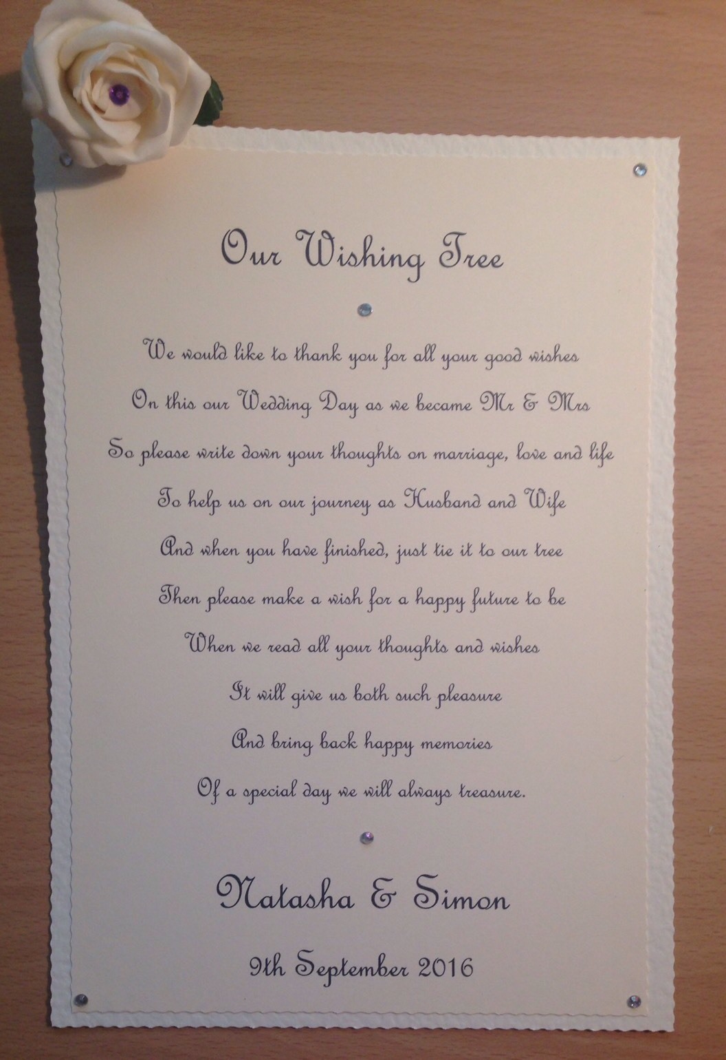 Personalised Wedding Wishing - Wish Tree Poem UNIQUE ITEM AVAILABLE ...