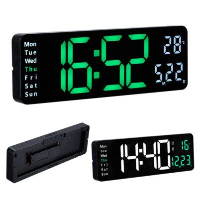 Large Number LED Digital Electronic Wall Clock Time Calendar ...