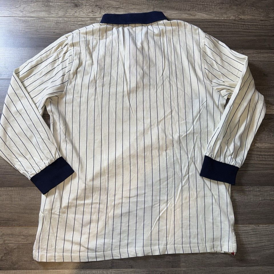 Fila Bjorn Borg White Line Blue Striped Tennis LONG SLEEVE Size Large ...